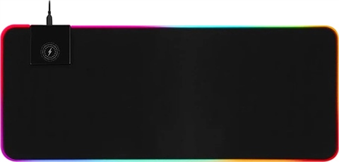 Kogan RGB LED Gaming Keyboard & Mouse Pad w/10W Wireless Charger, B ...
