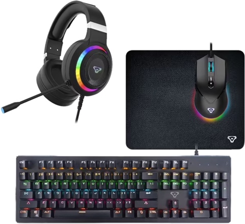 Laser Gaming KBX-DLX4IN1GL RGB Keyboard,Headset,Mouse & Mouse Pad Combo ...