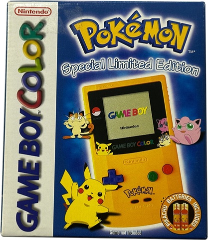 Game Boy Color Console, Pikachu/Meowth/Jigglypuff Yellow/Blue, Boxed ...