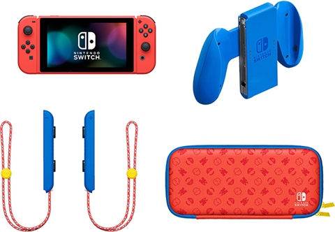 Switch Console, 32GB Mario Red Joy-Con W/Case, Grip & Straps, Unboxed ...