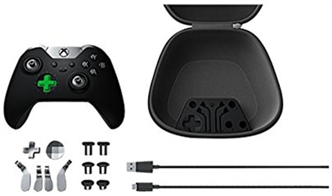 Xbox One Official Elite Black Wireless Controller w/Case & All Parts, B ...